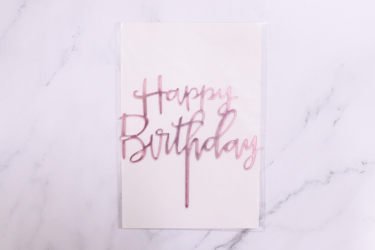 Pink Happy Birthday Cake Topper | Birthday Cake Online